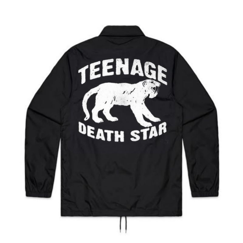 HITAM Teenage DEATH STAR JACKET COACH | Black WINDBREAKERS | Punk BAND ...
