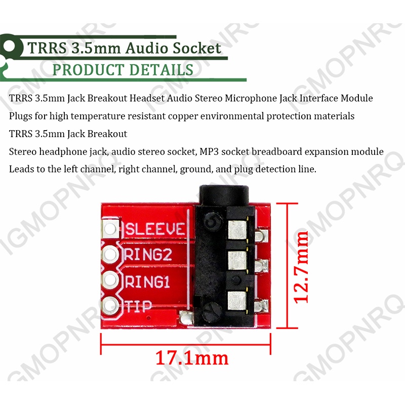 TRRS 3.5mm Audio Socket Jack Breakout Headphone Video Audio MP3 Jack ...