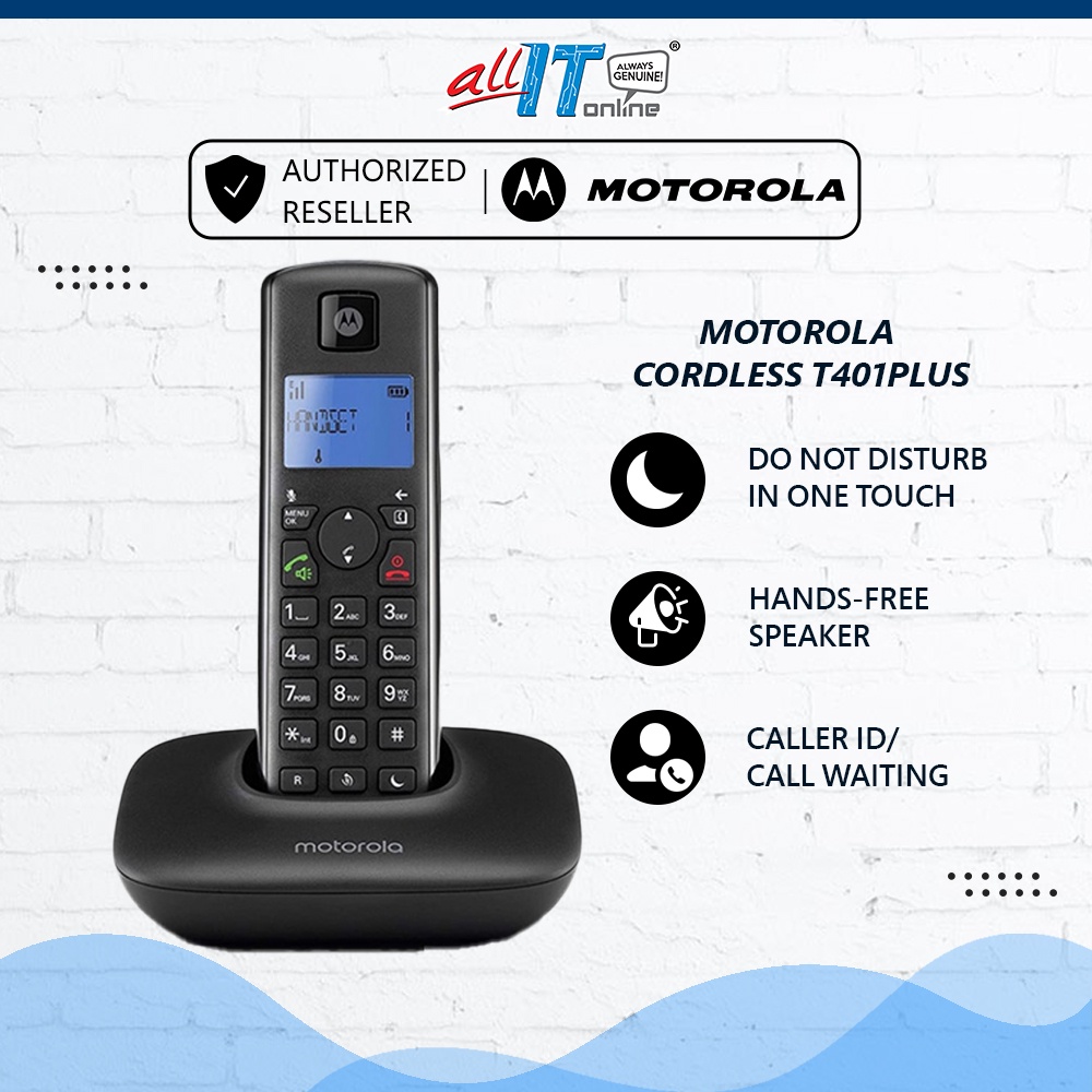 Motorola Cordless T401 Plus Single Home Phone/ Office Phone/ Dect Phone ...