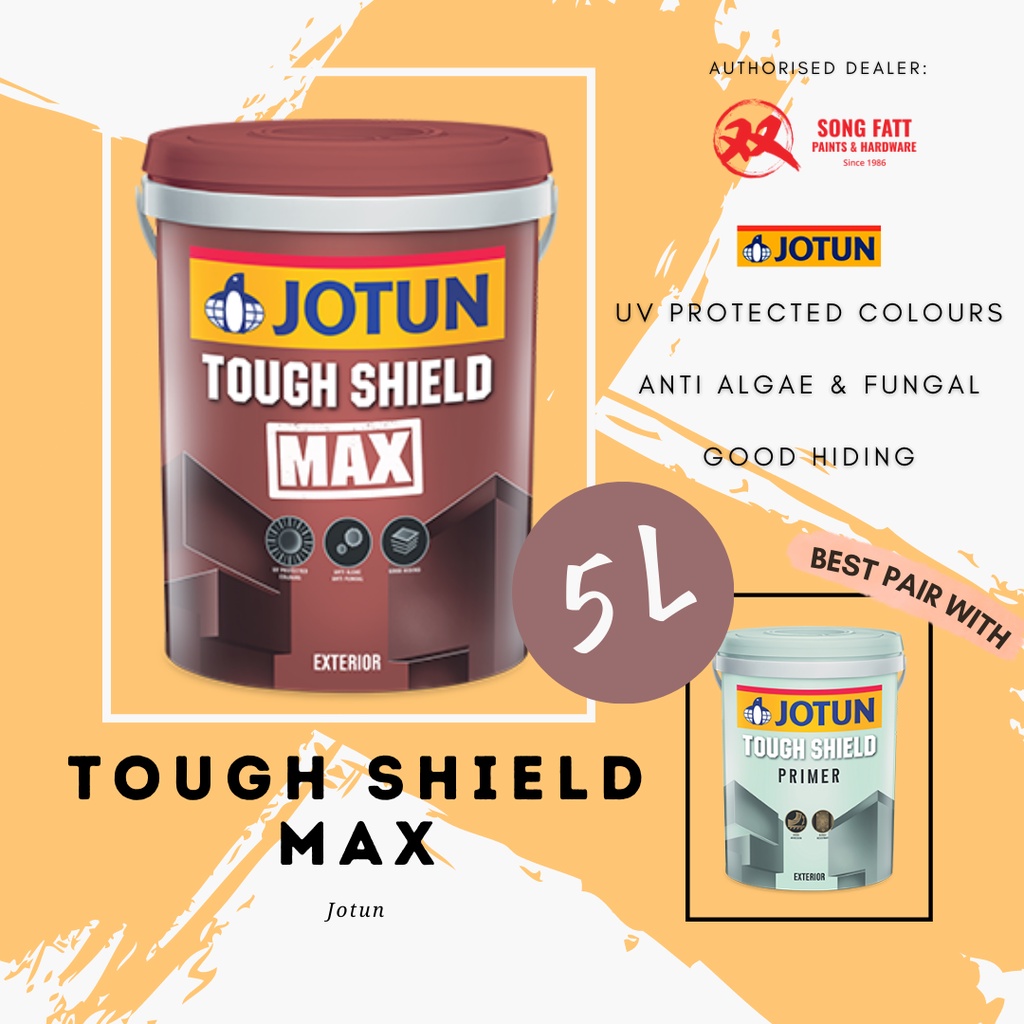 (5L) Jotun TOUGH SHIELD MAX Matt (WHITE/COLOUR) 5L Jotashield/Essence ...