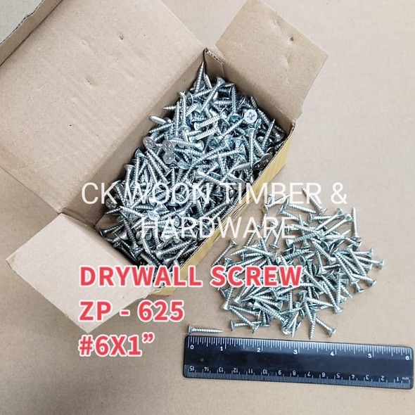 (1KG+/- BOX) 6# Black/White Drywall Screw Partition Screw Wood Screw ...