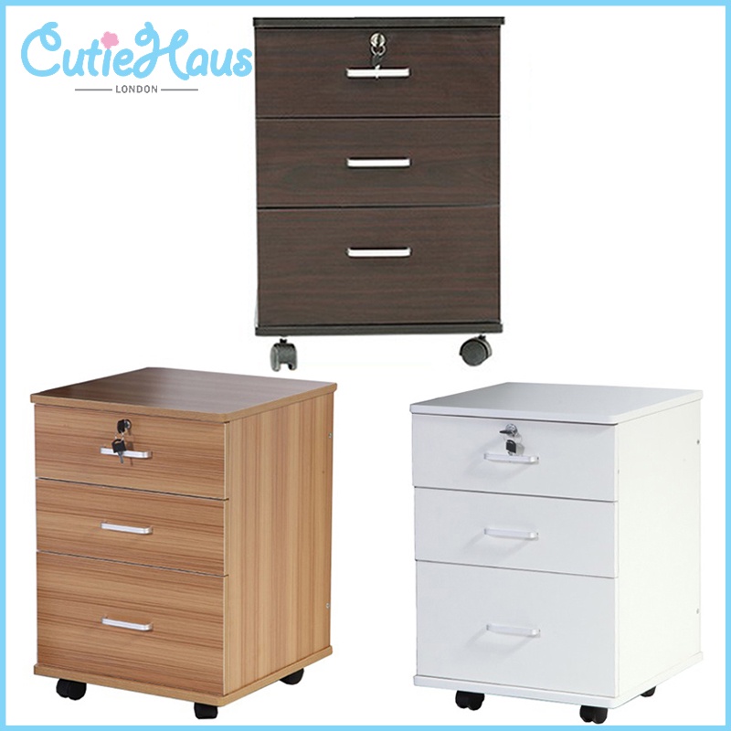 Cutiehaus 3 Layers Office File Cabinet Lock Drawer File Cabinet Storage ...