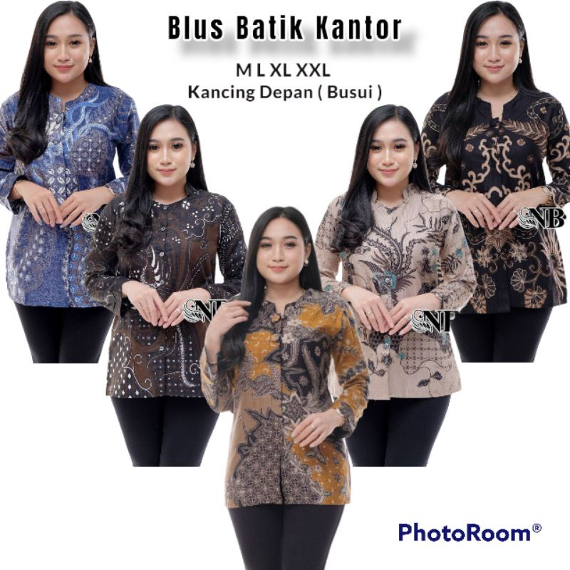BBBatik Perempuan MERAH Women's Batik Blouse Long Sleeve Batik Tops For ...