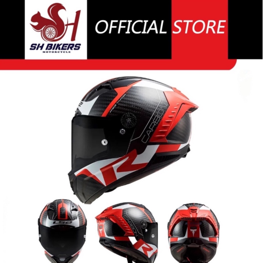 LS2 FF805 THUNDER CARBON RACING 1 Full Carbon Helmet with 2 Visor and ...