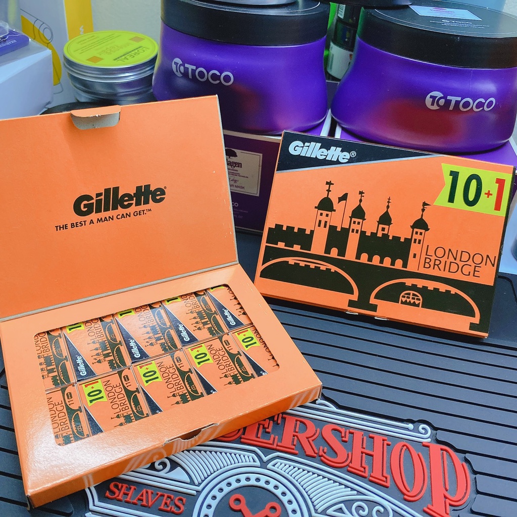 Box of 100 Gillette razor blades - London Bridge (Orange) | Shopee Malaysia