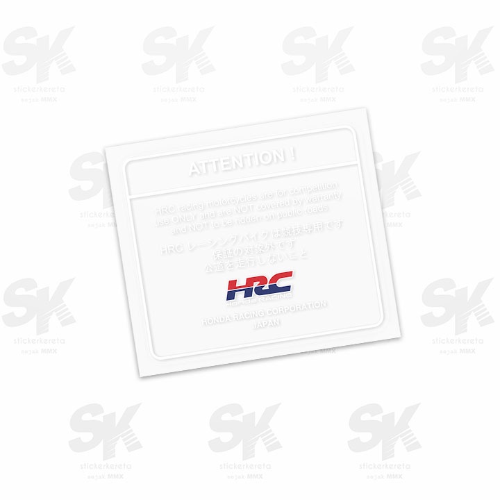 Honda HRC Sticker for Honda Motorcycle | Sticker HRC khas untuk ...