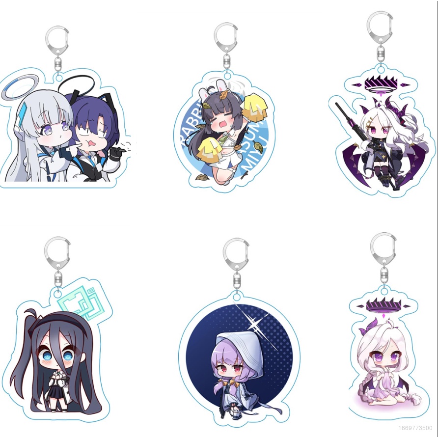 Cute Game Blue Archive Keychain Anime Keyring Acrylic Cute Bag Pendant ...