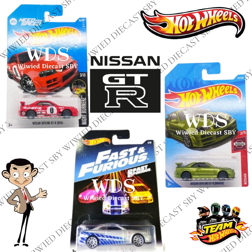 Hot Wheels Nissan Skyline GT-R R34 Diecast Fast & Furious FF Special ...