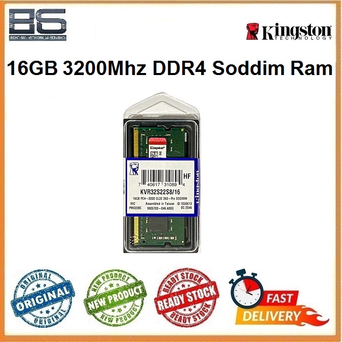 Kingston 8GB, 16GB 3200Mhz DDR4 Non-ECC CL22 Soddim Ram (KVR32S22S8/8 ...