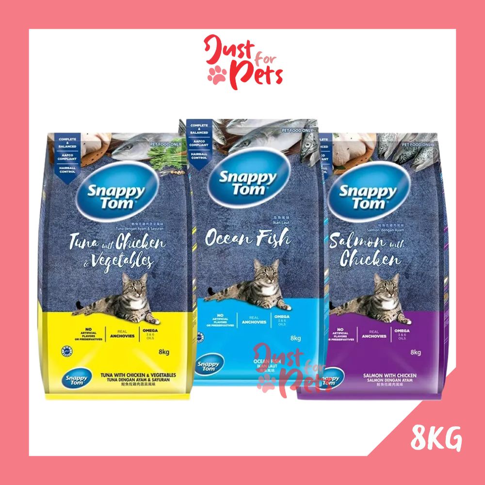 Snappy Tom 8kg Dry Cat Food (Ocean Fish / Salmon & Chicken / Tuna ...