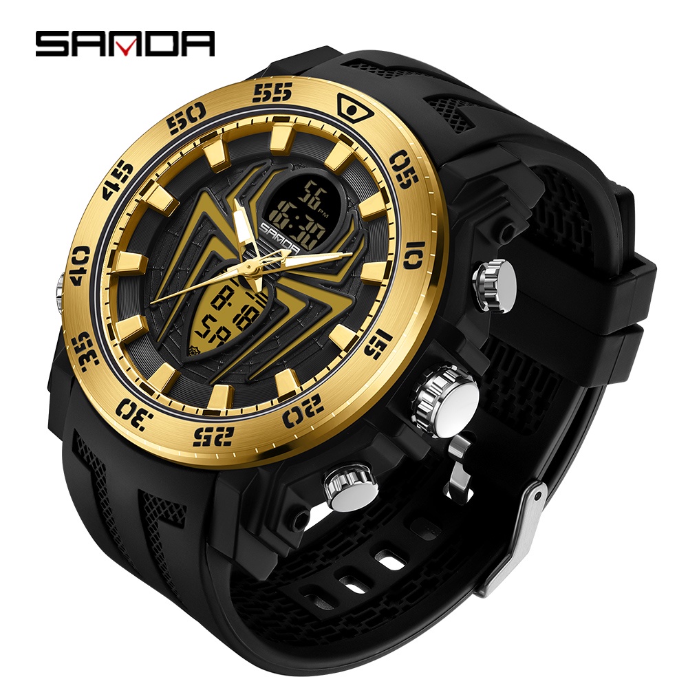 SANDA Fashion Trend Creative Spider Dial Male and Female Watch Digital ...
