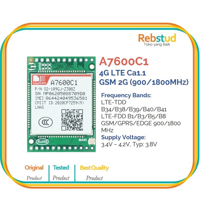 4g LTE Cat.1 GSM 2G Module Breakout IoT Module SIMcom A7600C1 - 2G/4G/GNSS | Shopee Malaysia
