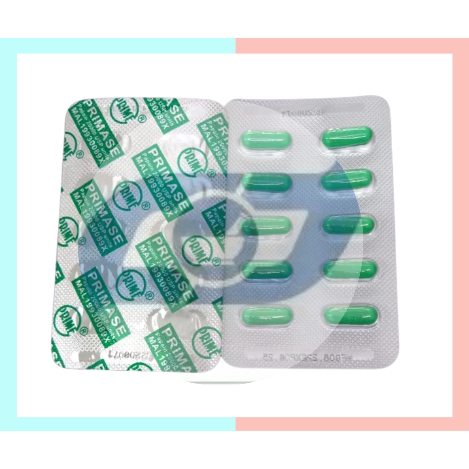 PRIMASE PAPAIN(20000 USP UNIT) TABLETS REDUCE SWOLLEN/SURUT BENGKAK ...