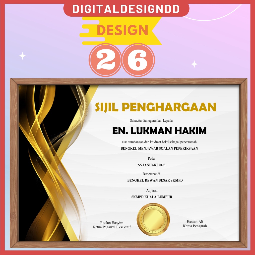Sijil digital 48 template digital certificate pelbagai pilihan edit ...