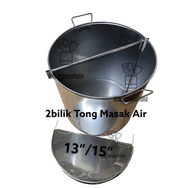 Tong Masak air 2bilik/Tong Air panas stainless steel/Tong berniaga air ...