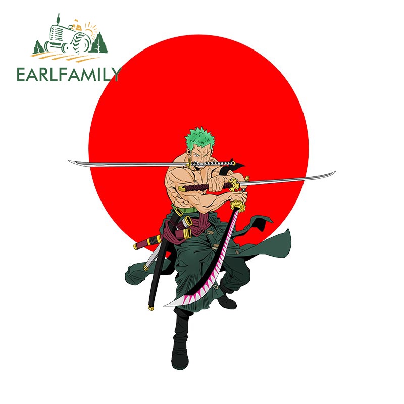 EARLFAMILY 13cm One Piece Zoro Car Sticker Waterproof Personality ...