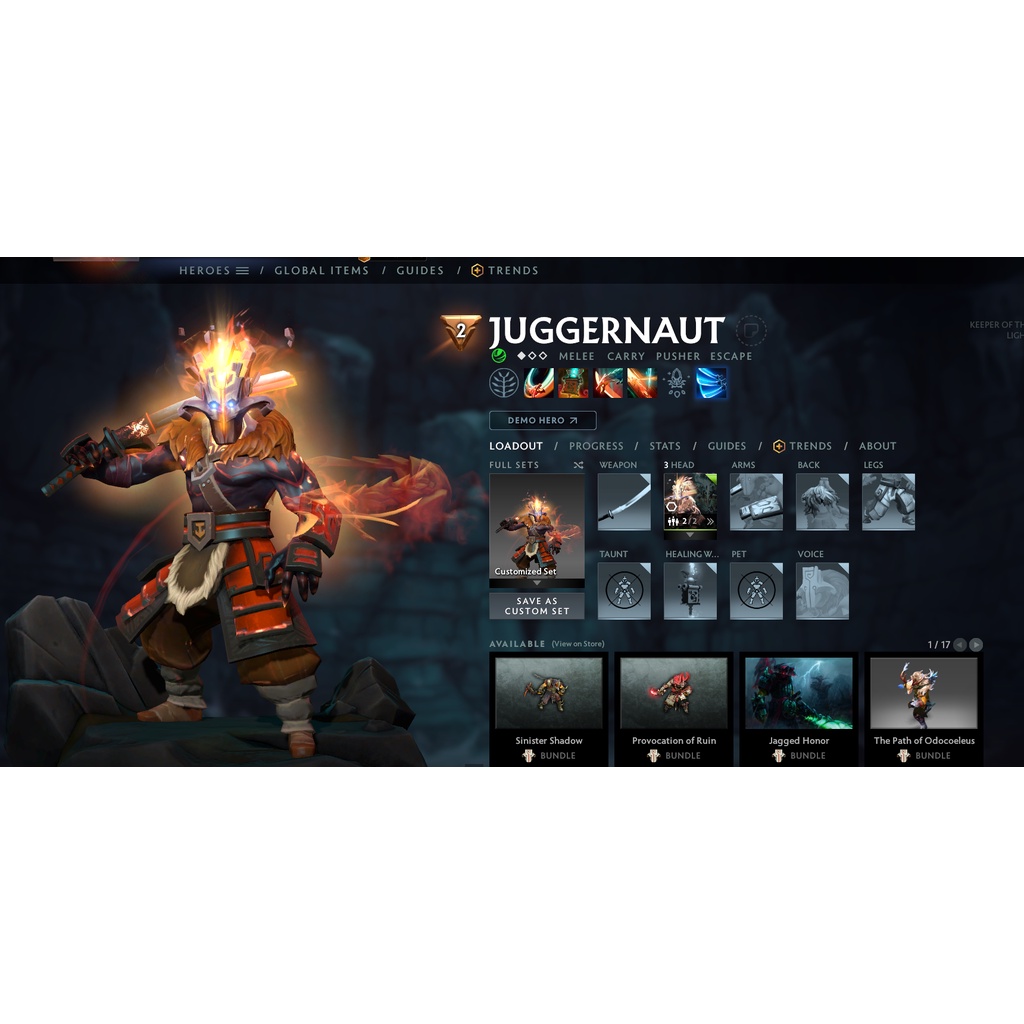 Juggernaut Jugg Arcana full unlocked Dota 2 - Bladeform Legacy [Instant Trade] | Shopee Malaysia