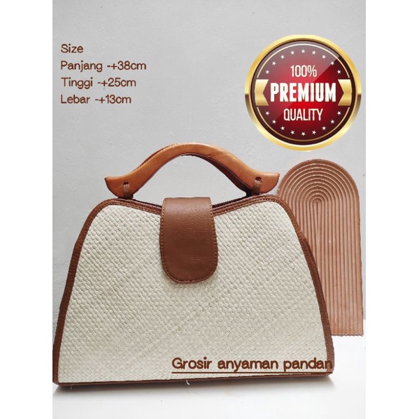 KAYU Pandan BAG MUSTACHE HANDLE TONGUE WOOD ethnic woven bag mendong aesthetic bali bag rara bag ...