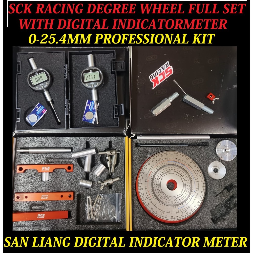 SCK DEGREE Wheel Set & Dial Indicator Analoge Meter With Holder Set ...