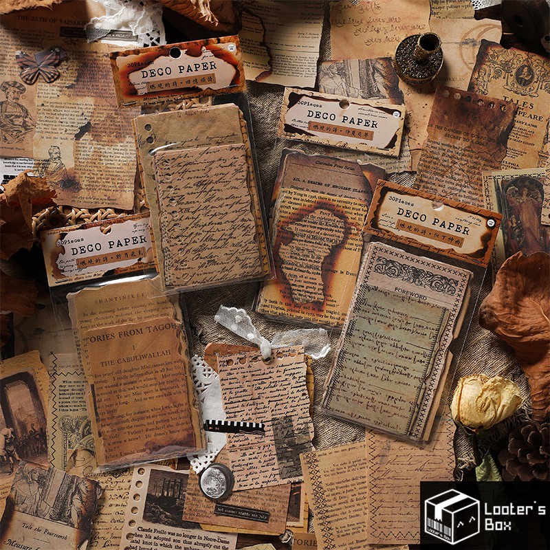 28 Pcs Vintage Retro Decoration Textured Specialty Old Paper Material ...