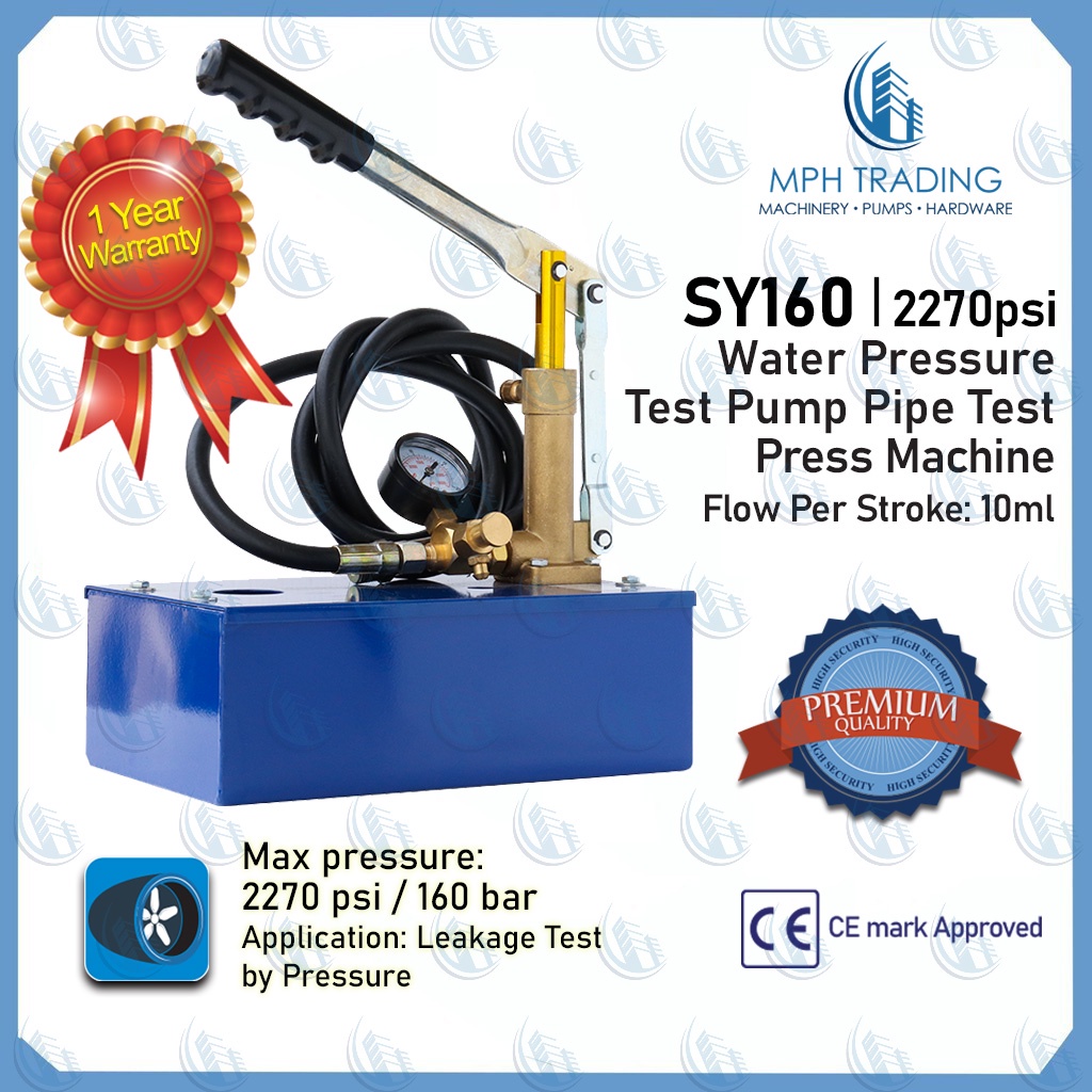 SY160 2270psi / Max 160 bar Water Pressure Test Pump Pipe Test Press ...
