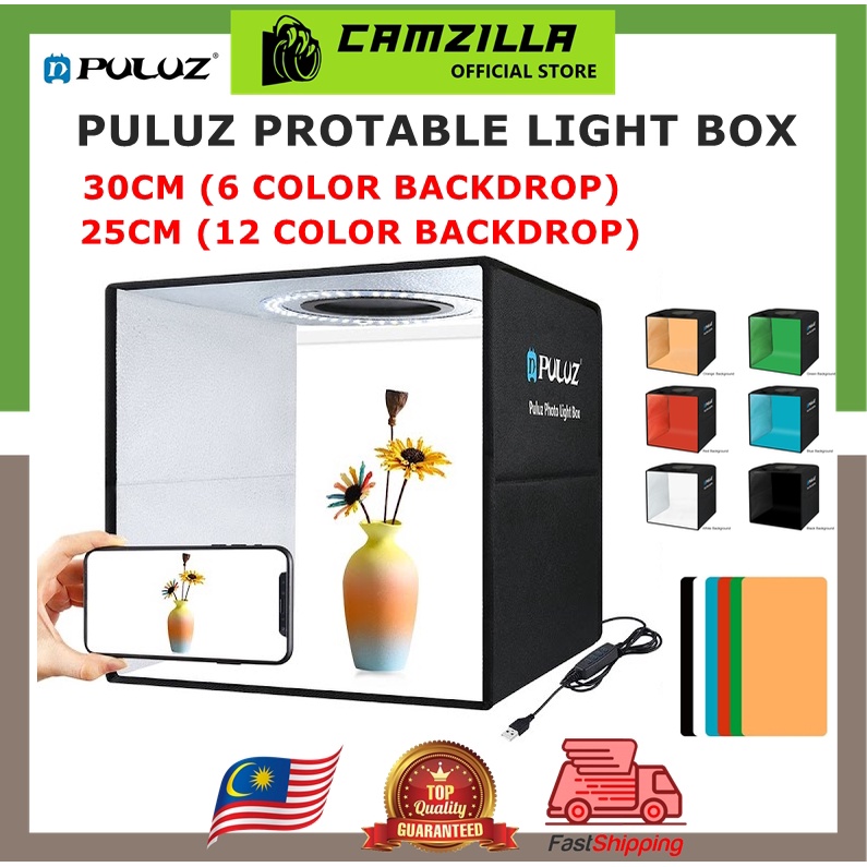 Puluz 25cm 30cm LED Product Case Lightbox Photography Lighting Shooting Tent Box Folding Mini ...