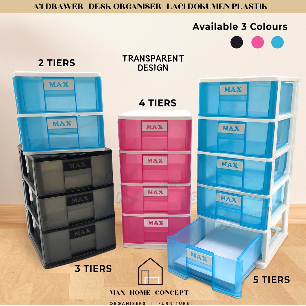 TERMURAH A4 SIZE DRAWER (2/3/4 TIER)| DOCUMENTS' STORAGE DRAWER ...