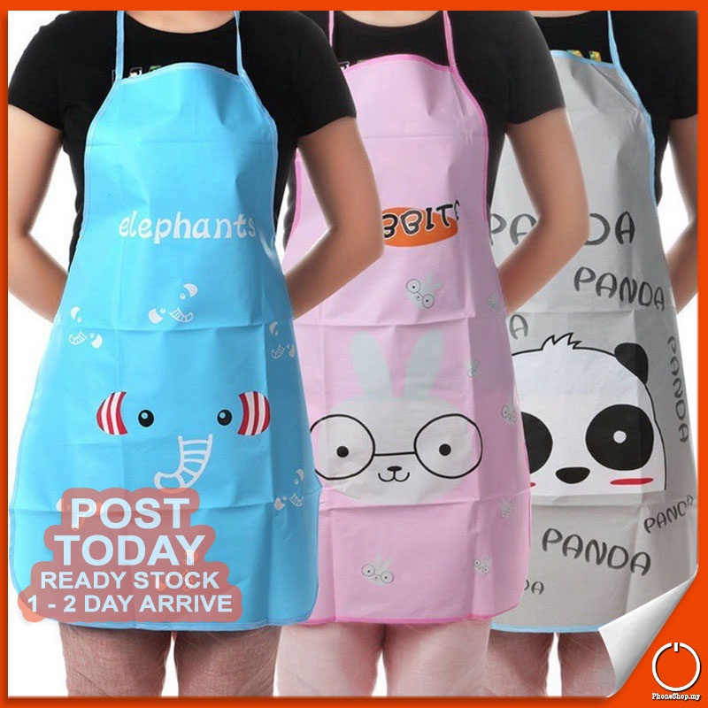 𝐆𝐑𝐄𝐀𝐒𝐄𝐏𝐑𝐎𝐎𝐅 Cute Cartoon Adult Apron Multipurpose Paint Cooking Baking ...