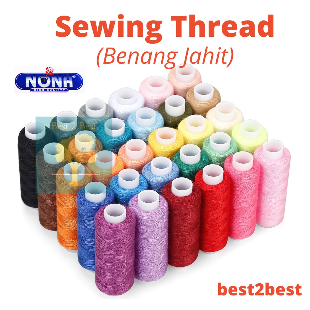 Bundle set 50 rolls/spool NONA Spun Polyester Sewing Thread High ...