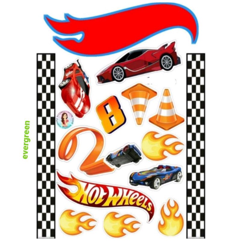 Hot WHEELS TOPPER Birthday CAKE TOPPER Theme HOT WHEELS CAKE TOPPER ...
