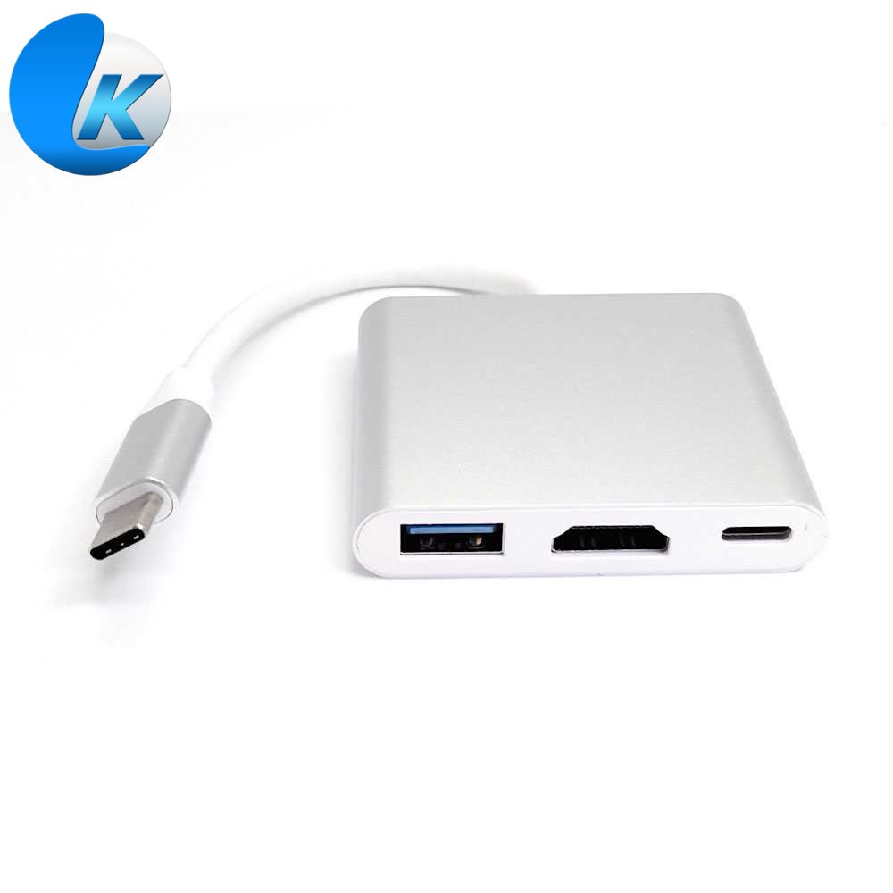 Qgeem USB Type C Hub 3 Port USB 3.0+HDMI+Type C PD Charging FT-H07B ...