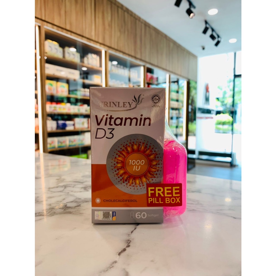 Trinley Vitamin D3 60 softgels (FREE PIL BOX) | Shopee Malaysia