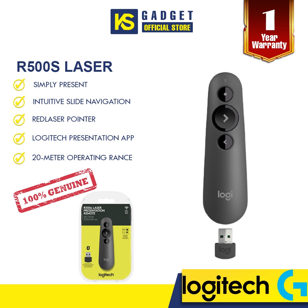 Logitech R500s/R400 Laser Class 1 Presenter Bluetooth and USB ...
