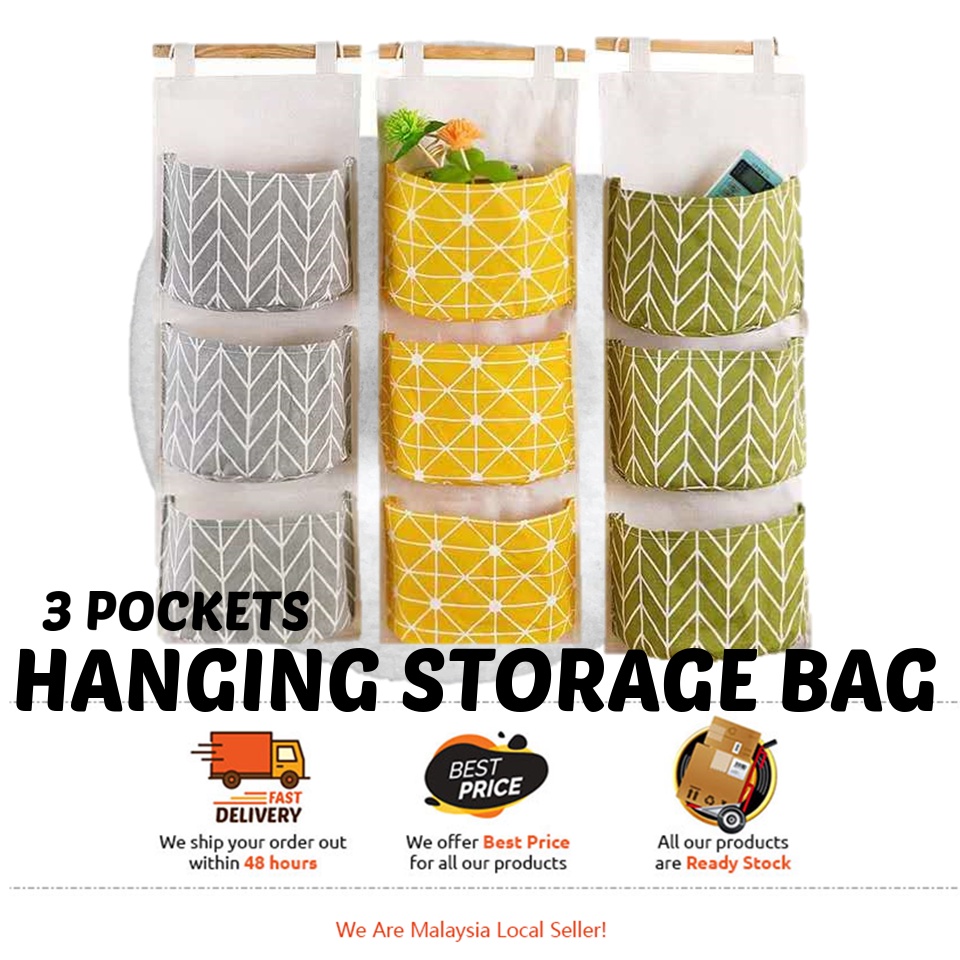 Foldable Storage Bag 3Layer Bag Simpan Gantung 3 Lapis Wall Hanging ...