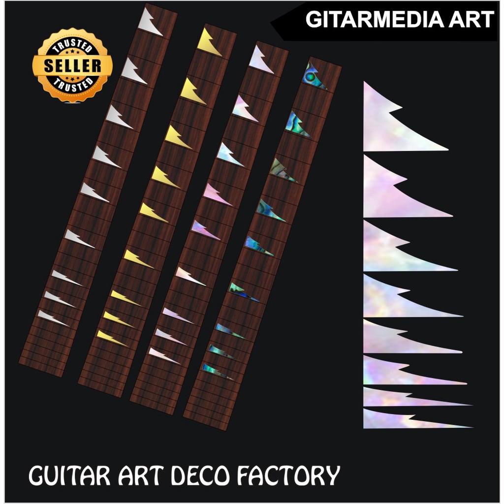 Guitar fret Sticker inlay fretboard shark toth Acoustic Electric ...