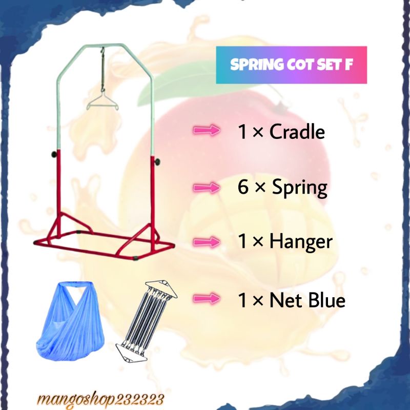 Spring Cot Adjustable / Buaian Baby Boleh Adjust Ketinggian / Baby ...