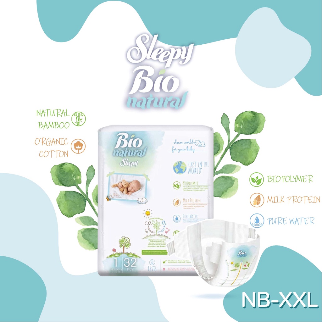 Sleepy BIO Natural Jumbo Package Baby Tape Diaper - New Born | Mini ...