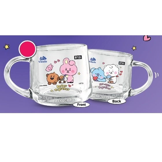 BT21 Glass Mug (assorted design) (Vinda premium) | Shopee Malaysia
