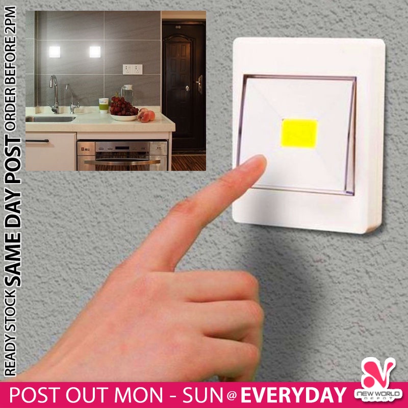 𝗠𝗔𝗚𝗡𝗘𝗧𝗜𝗖 》Battery Powered Cupboard Switch LED Light Cabinet Wardrobe ...