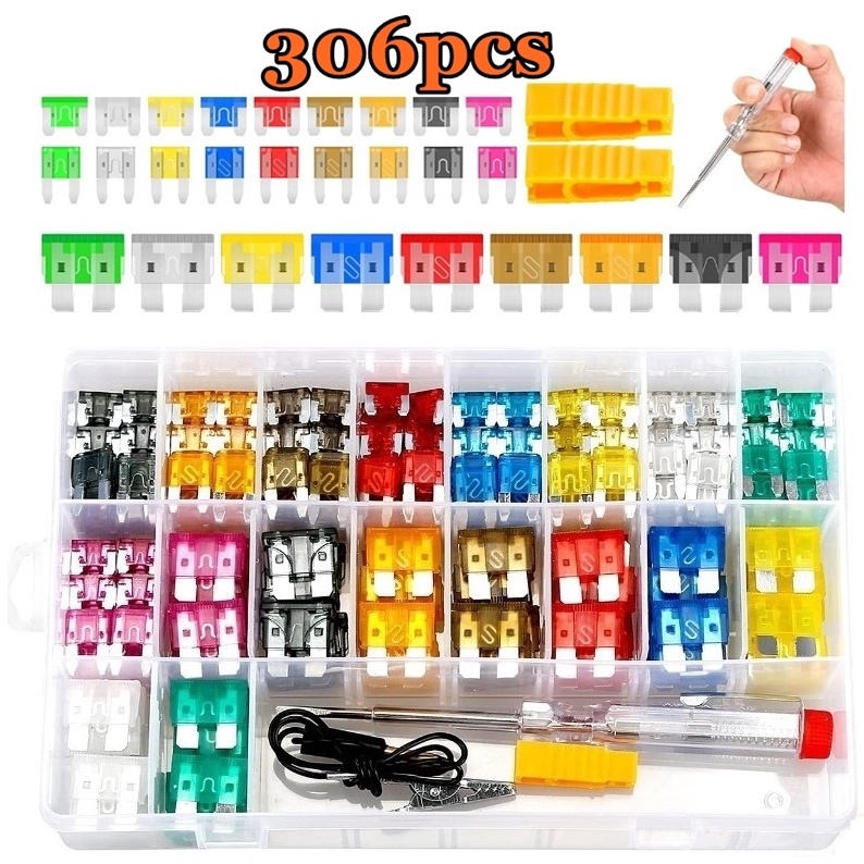 306pcs Kereta Fius Motor Motorcycle Fuse Car Mini Fuse Standard Fuse ...