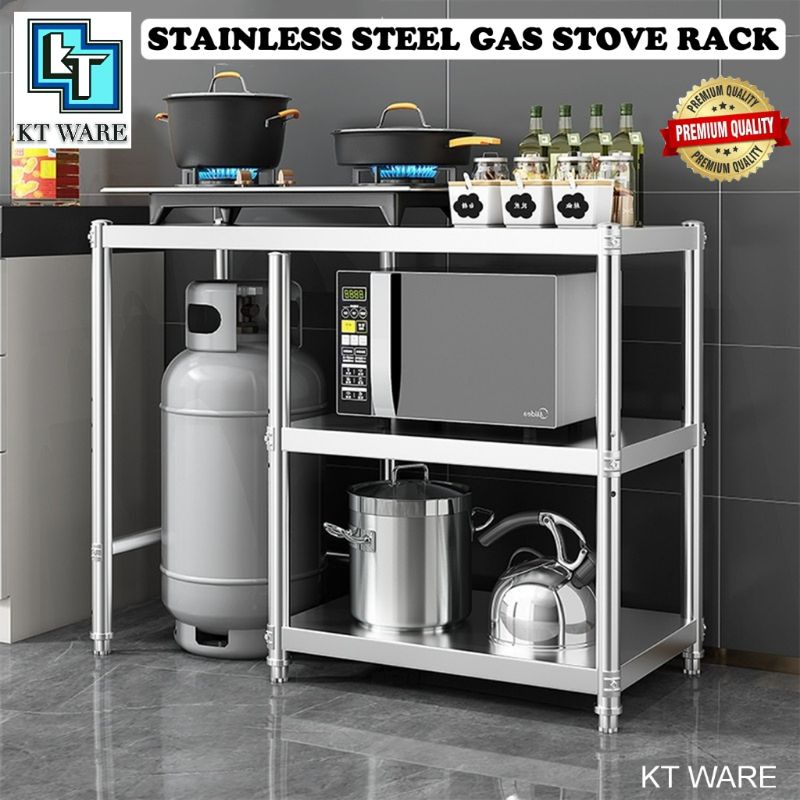KT WARE STAINLESS STEEL kitchen stove rack gas rack cooking table rak ...