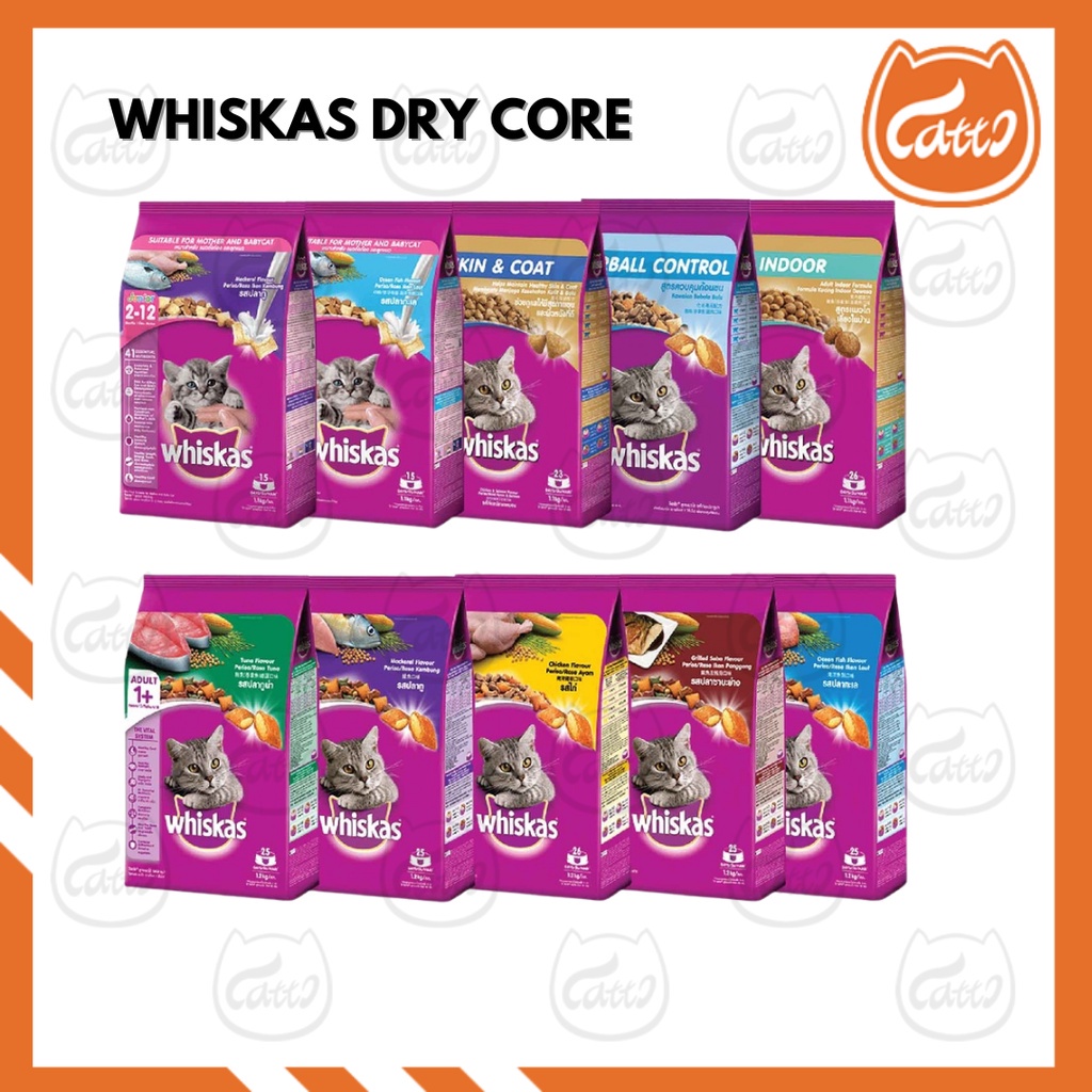 CATTO Whiskas Cat Dry Food Makanan Kitten Adult Chicken /Grilled Saba ...