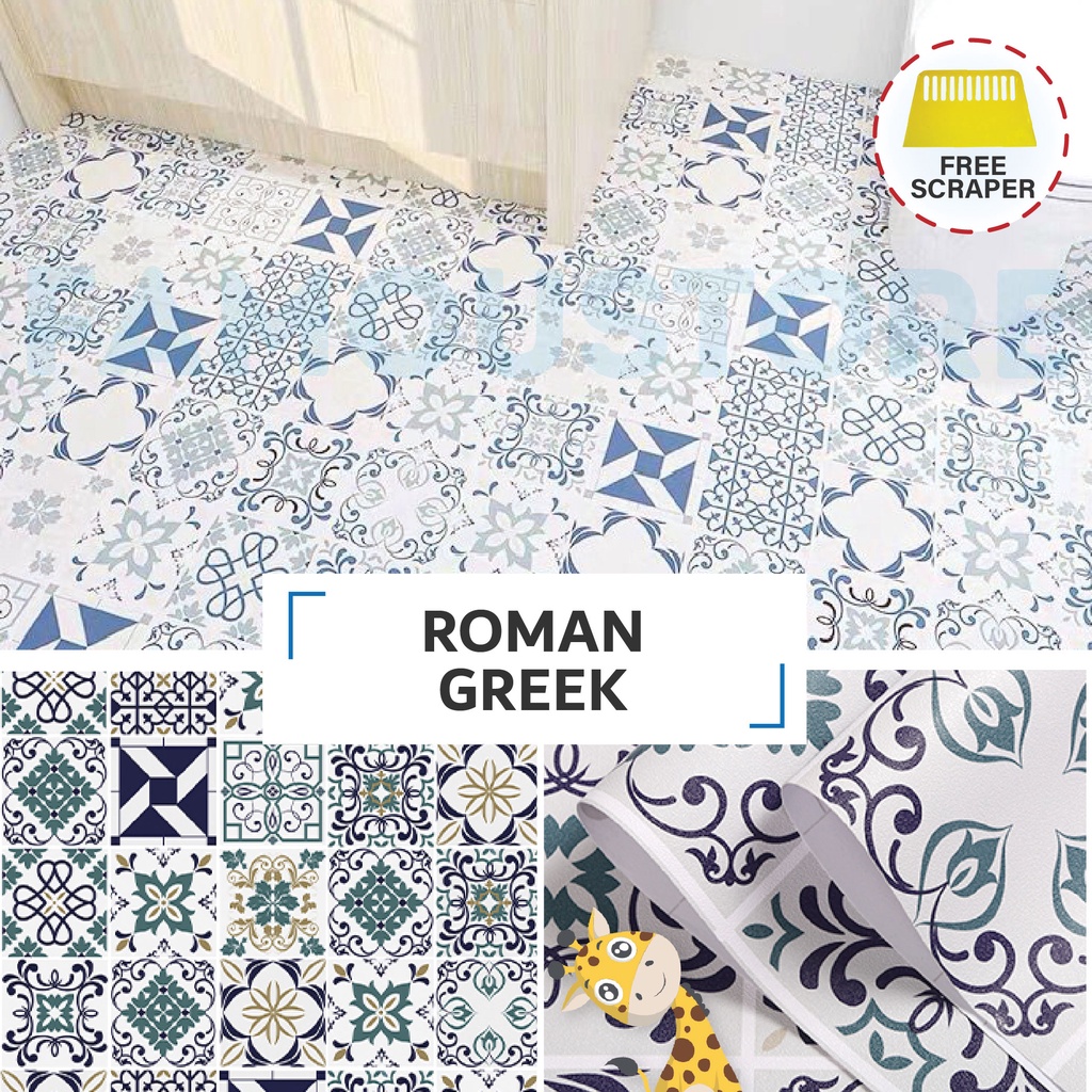 PVC Floor Sticker Waterproof Wallpaper Self Adhesive Kitchen Sticker ...