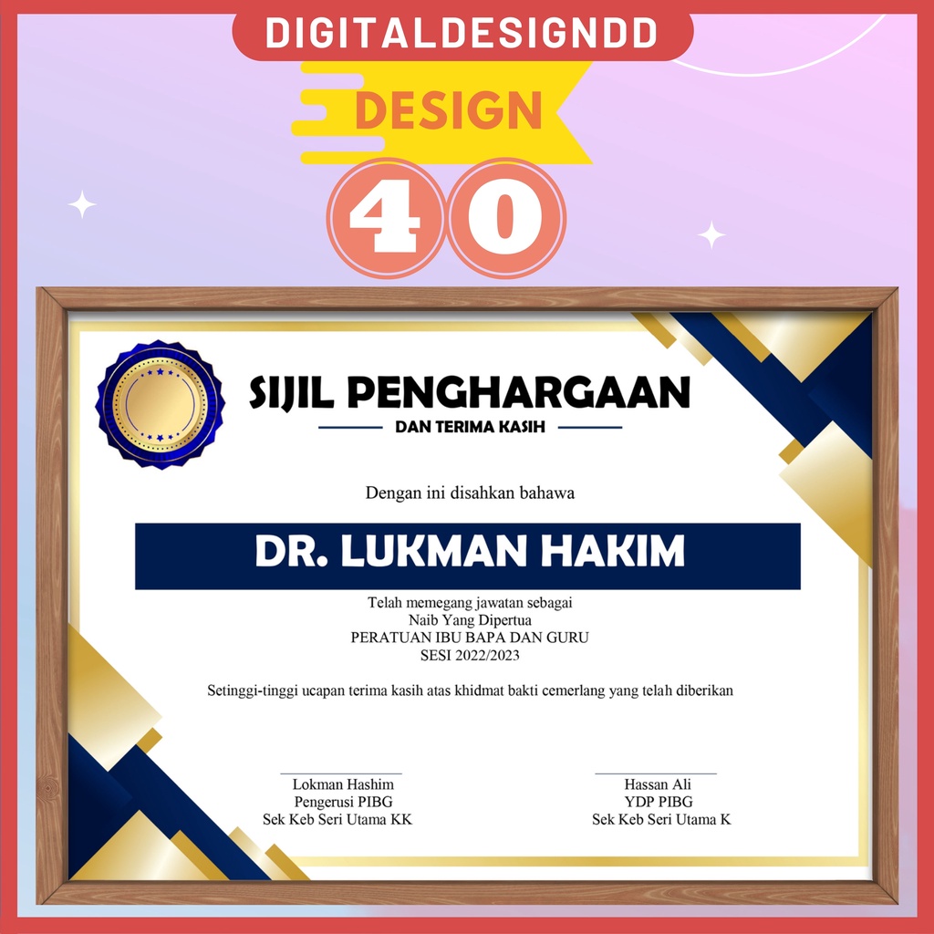 Sijil digital 48 template digital certificate pelbagai pilihan edit ...