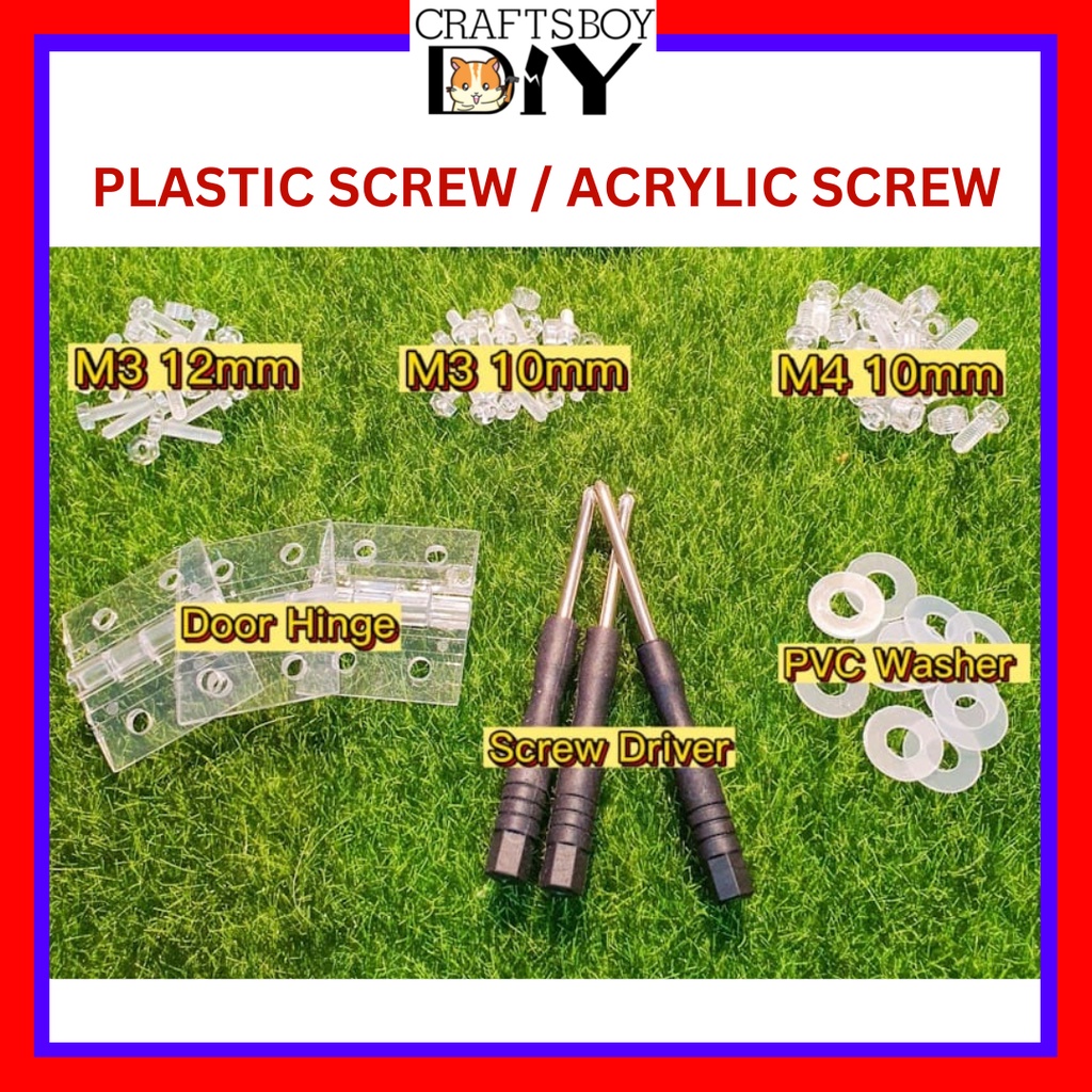 Plastic Screw Acrylic Screw acrylic hinge M4*10mm M3*10mm 1.4cm washer ...