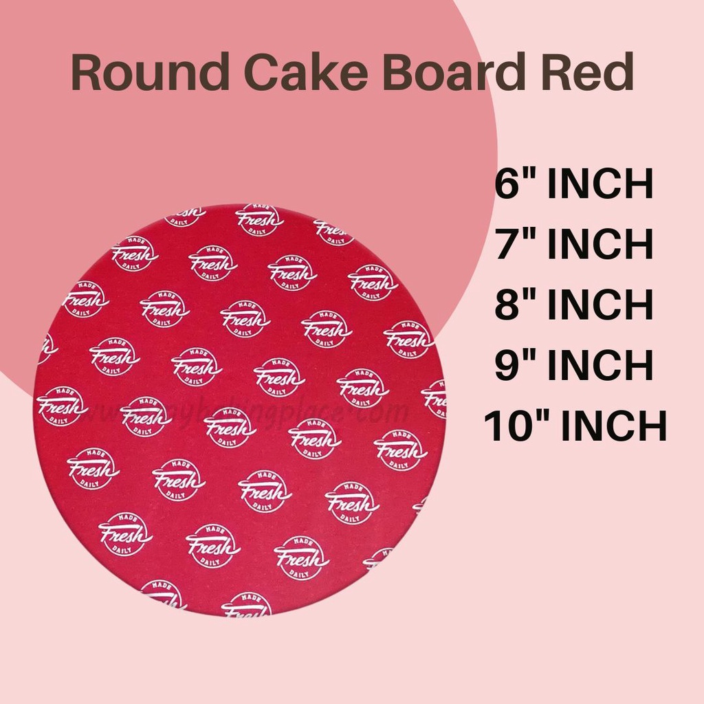 Papan Kek Red Round Cake Board Papan Kek Murah Cake Board Tempat Letak ...
