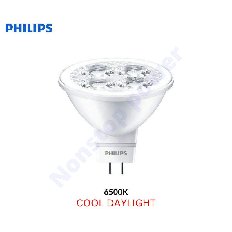 Philips Essential LED Spot MR16 5W 12V 24D Non Dimmable Bulb (6500k Cool Daylight 2700k Warm ...