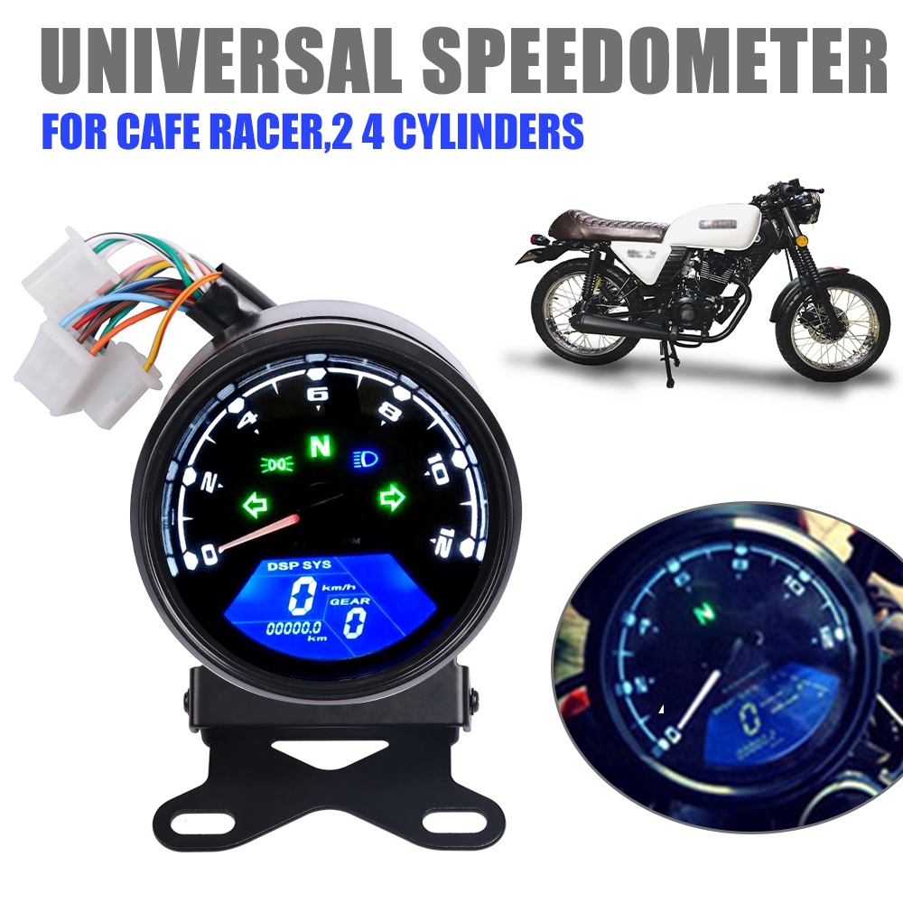 Motorcycle Universal Speedometer Odometer Tachometer Dash Board ...