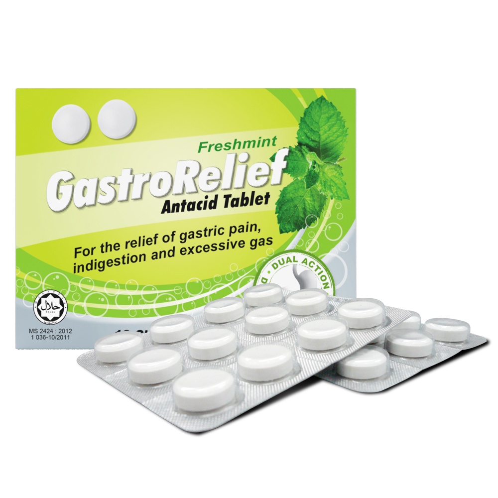 GastroRelief Antacid Tablet - Freshmint 24's HTM Pharmacy | Shopee Malaysia