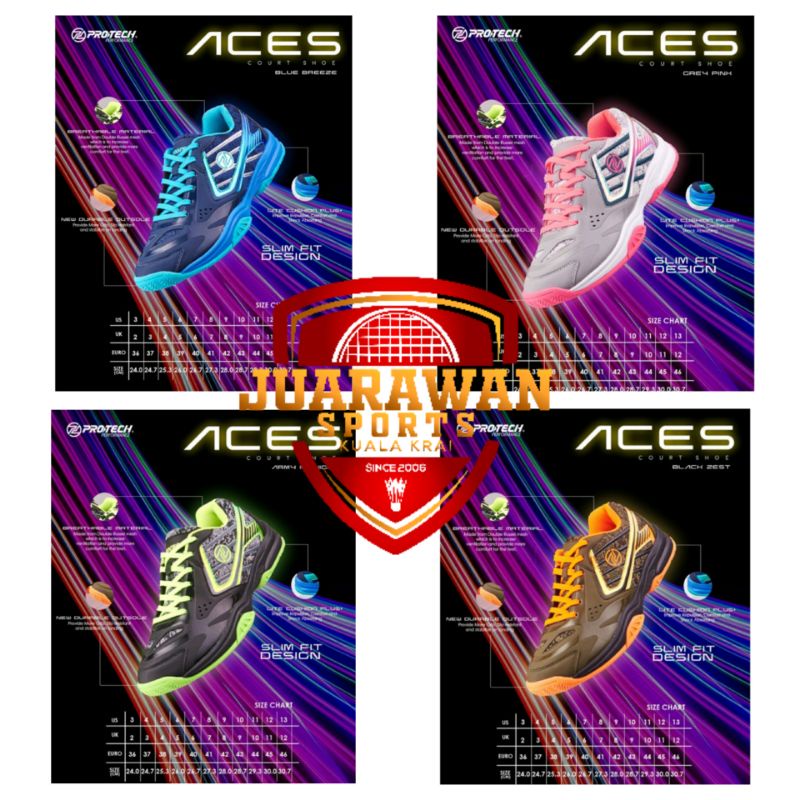 PROTECH ACES Badminton Shoes | Shopee Malaysia